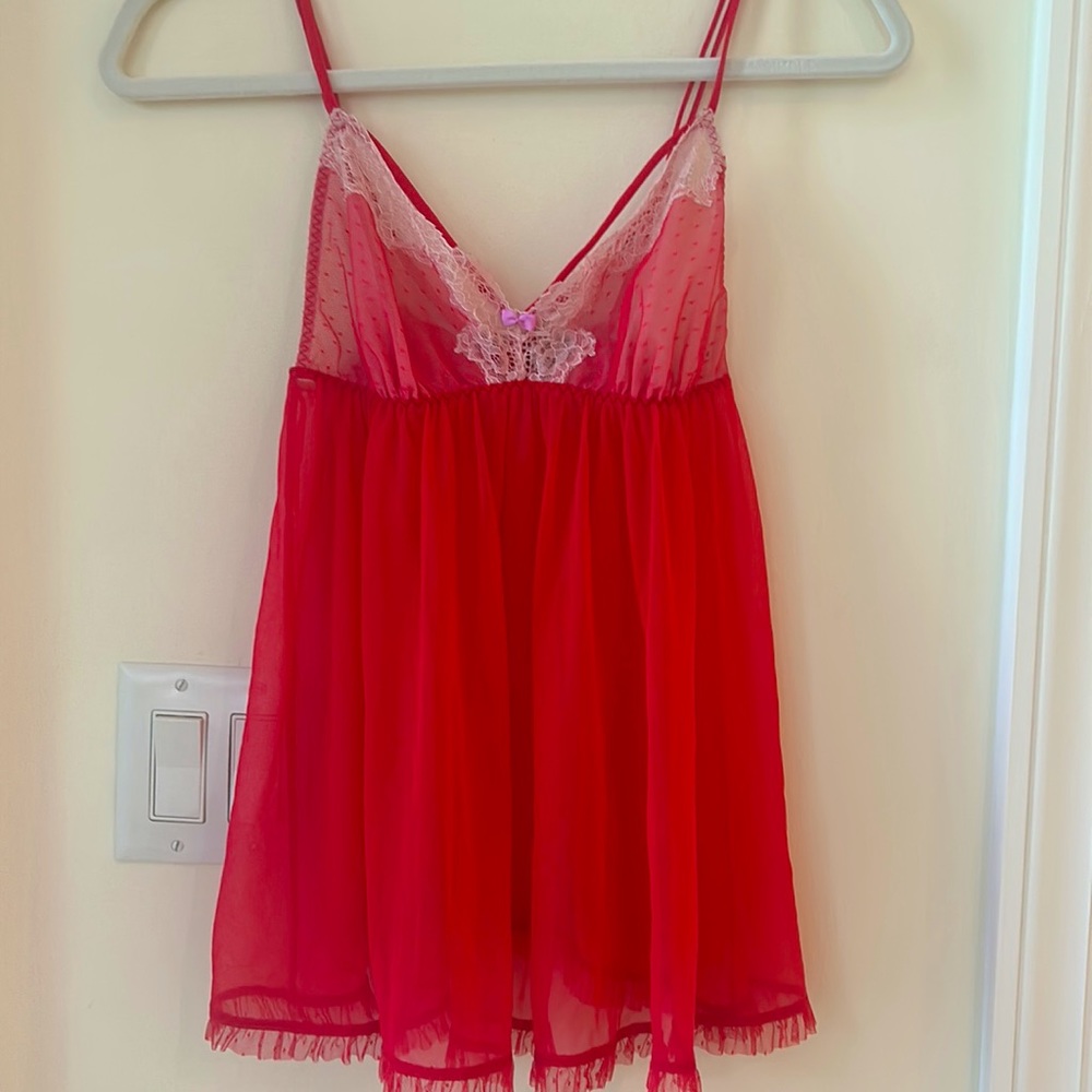 Victoria’s Secret Red Mesh Lace Teddy Sexy Lingerie S… - Gem
